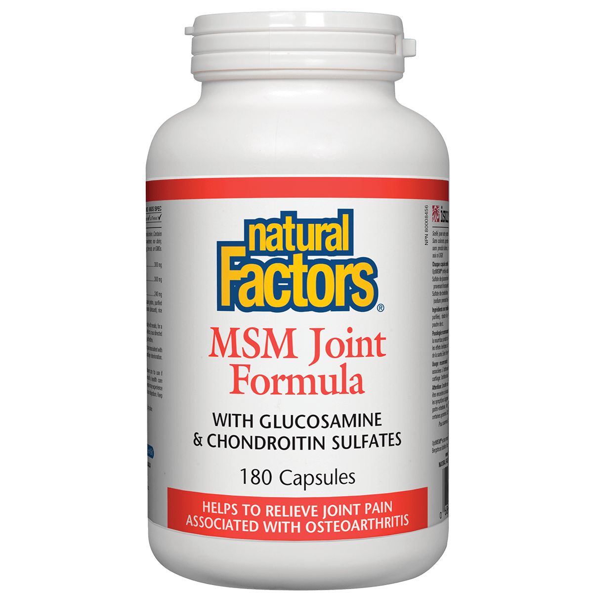 Natural Factors MSM Joint Formula (MSM/GLS/CHON), 180 caps – Natural ...