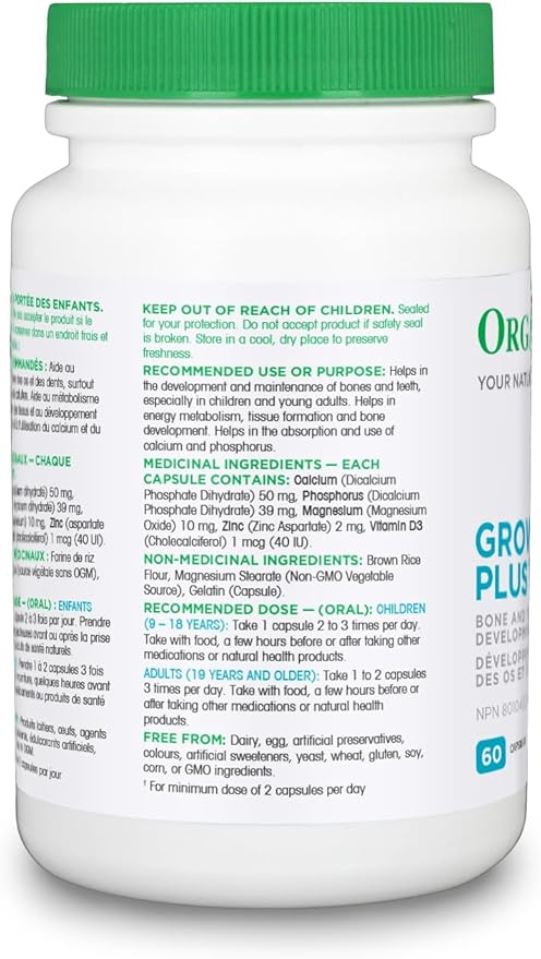 Organika Kids Grow Plus 60 vegetarian capsules – Natural Vitamin Direct ...
