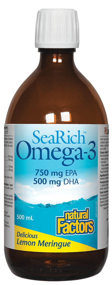 SeaRich Omega-3 750 mg EPA/ 500 mg DHA Lemon Meringue 500 ml – Natural ...