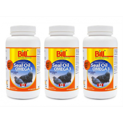 3 x Bill Naturals Seal Oil Omega-3 500mg 300 softgels Bundle – Natural ...